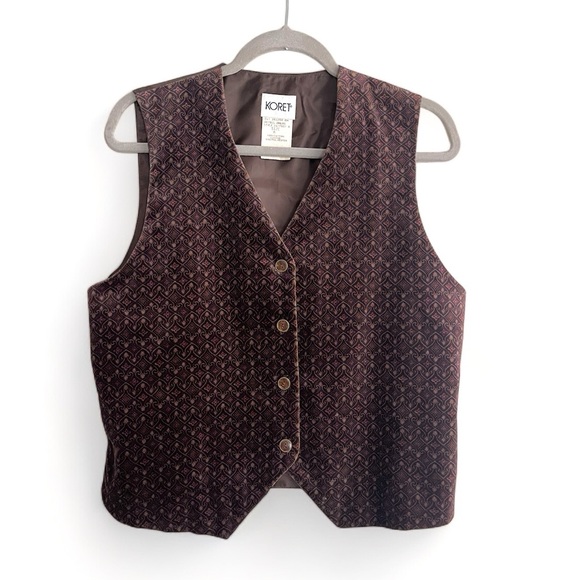 Koret | Jackets & Coats | Vintage Koret Brown Velvet Vest | Poshmark